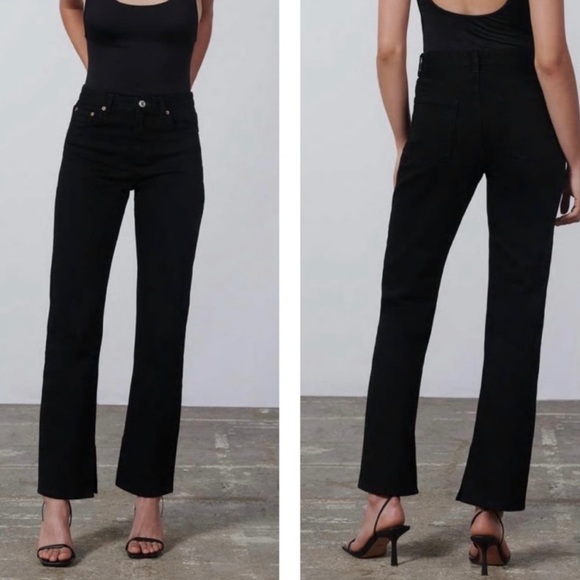Zara | Jeans | Nwt Zara The 9s Slim Fit High Rise Jeans With Split Hem ...